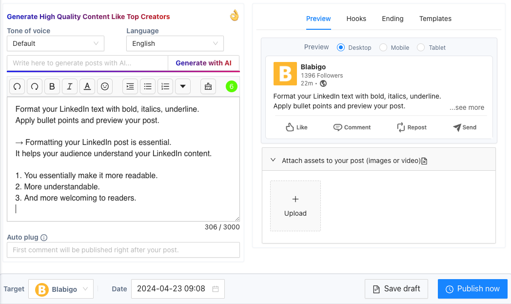How To Preview LinkedIn Post Before Publishing (Updated 2024) - Blabigo